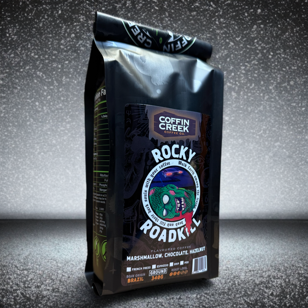 Rocky Roadkill - Rocky Road Flavor: Drip Coffee Maker Grind – Purely ...